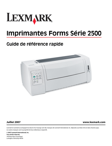 Lexmark FORMS PRINTER 2500 Manuel du propriétaire | Manualzz