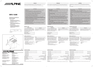 Alpine MRV-100M Owner's Manual | Manualzz