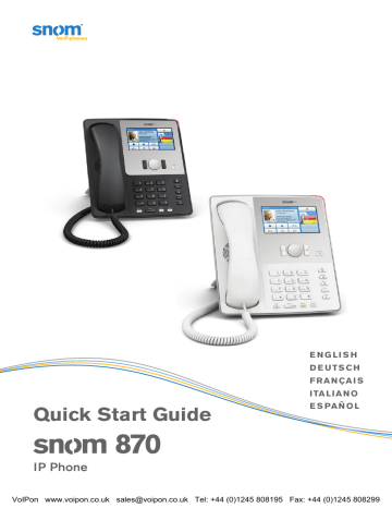 snom 870 Quick Start Guide | Manualzz
