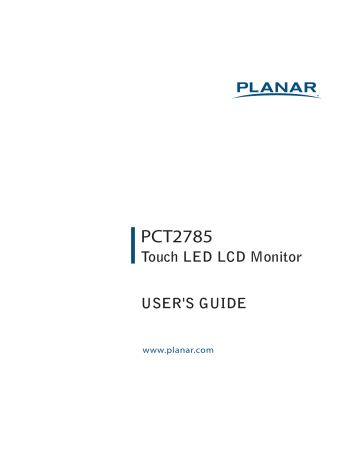 Planar PCT2785 Touch LED LCD Monitor User's Guide | Manualzz