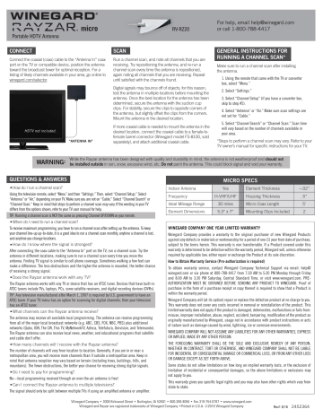 Winegard Rayzar RV-RZ20 User Manual | Manualzz