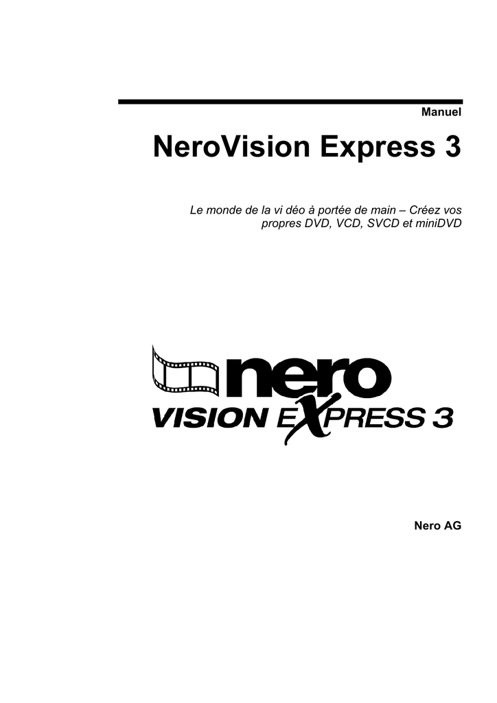 Nero Vision Express 3 Mode d'emploi | Manualzz
