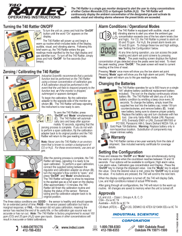 Rattler T40 Operating instructions | Manualzz