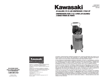 Kawasaki 20 Gallon Air Compressor User Manual | Manualzz