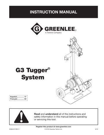 Greenlee G3 Tugger Operator's Manual | Manualzz