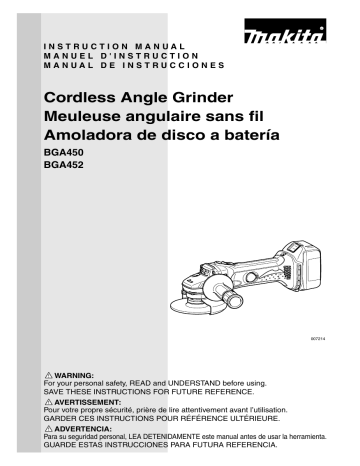 Makita BGA452 Instruction manual | Manualzz