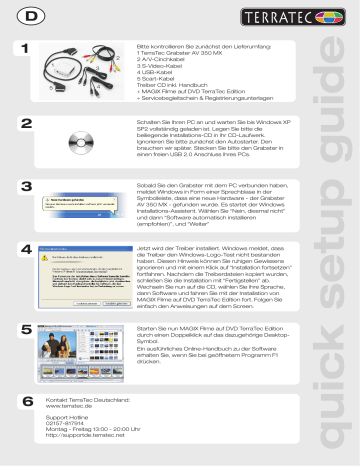 TerraTec Grabster AV 350 MX Quick Setup Guide | Manualzz