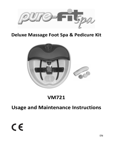 foot spa VM721 Usage and Maintenance Instructions | Manualzz