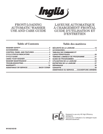 Inglis Washing Machine Repair Manual | Manualzz