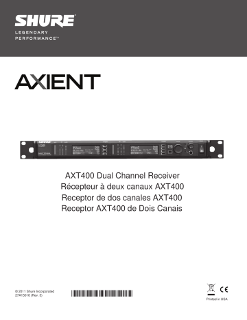 Shure Axient AXT400 User manual | Manualzz