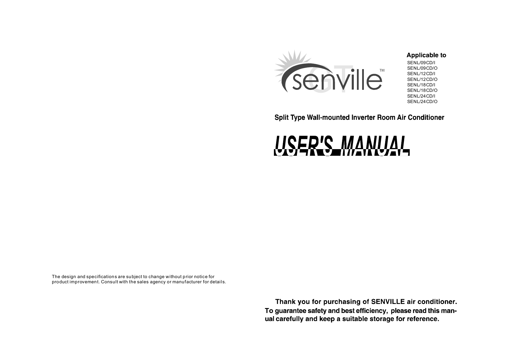 Senville SENL/09CD/O User manual | Manualzz
