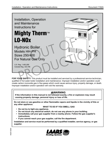 Laars Mighty Therm LO-NOx HH-PH Installation Manual | Manualzz