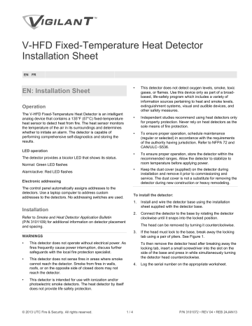 V-HFD installation sheet | Manualzz