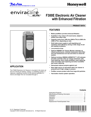 Honeywell F300E Manuel utilisateur | Manualzz