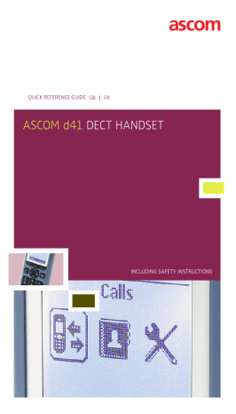 Ascom d41 DECT Handset Quick Reference Guide | Manualzz