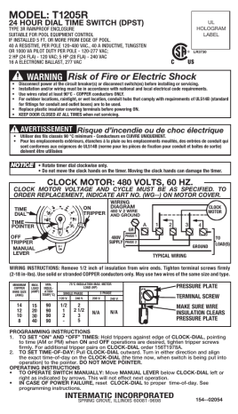 Intermatic T1205R Time Switch Instructions | Manualzz