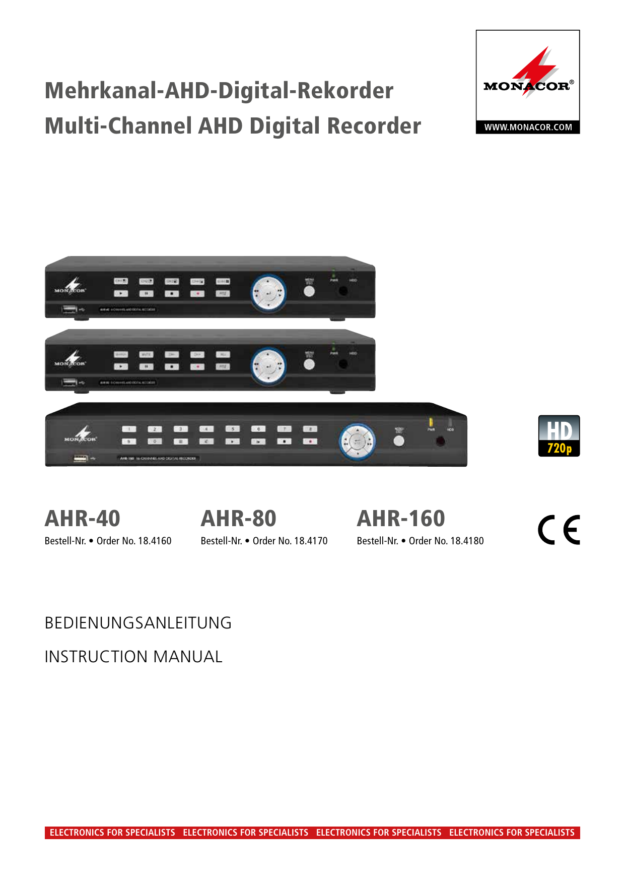 Monacor AHR-40 Operation Manual | Manualzz