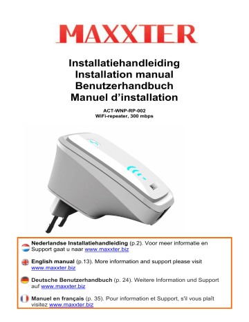 MAXXTER ACT-WNP-RP-002 Installation manual | Manualzz