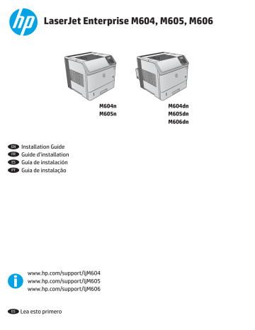 HP LaserJet Enterprise M606 series Installation Guide | Manualzz