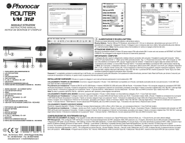 Phonocar VM 312 Router User Manual | Manualzz