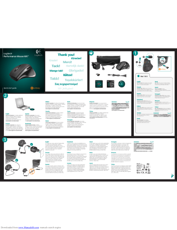Logitech Performance MX wireless mouse Quick Start Guide | Manualzz