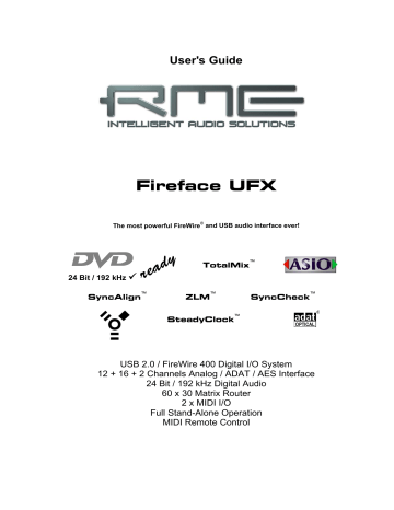 RME Fireface UFX User's Guide | Manualzz