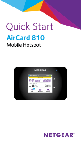Netgear AirCard 810 Mobile Hotspot Quick start manual | Manualzz