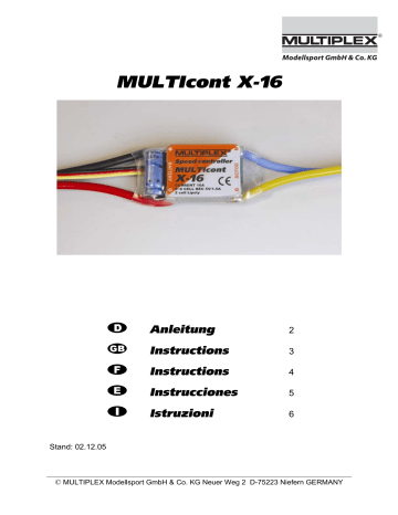 MULTIPLEX Multicont X16 Owner's Manual | Manualzz