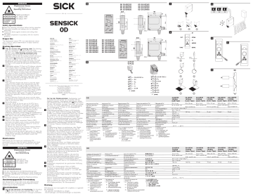 Sick SENSICK OD Operating instructions | Manualzz