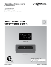 Viessmann VITOTRONIC 300-K - Installation And Service Instructions ...