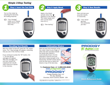 Prodigy AutoCode Quick Reference Guide | Manualzz
