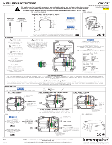 Lumenpulse Control Box CBX DS Installation Instructions | Manualzz