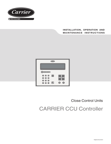 Carrier 50CJ CCU Controller Installation, Operation and Maintenance ...