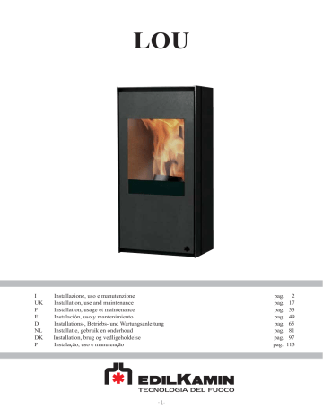 Edilkamin LOU Pellet Stove Installation, use and maintenance | Manualzz