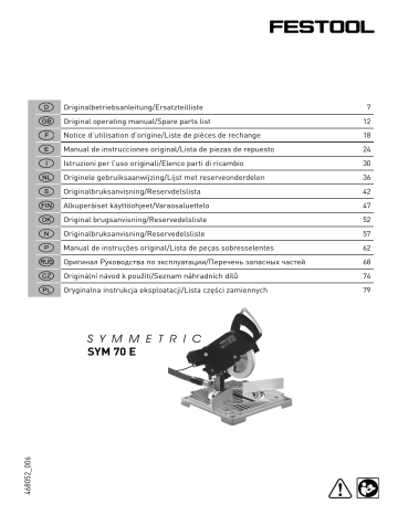 Festool SYM 70 E Operating Manual | Manualzz