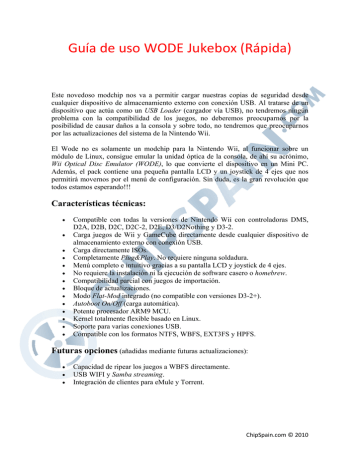 Guía de uso WODE Jukebox | Manualzz