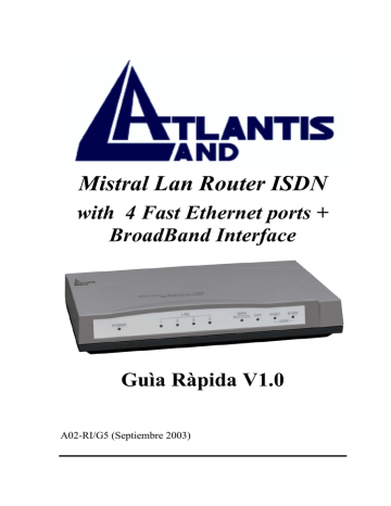 Guía rápida Router ISDN Mistral Lan | Manualzz