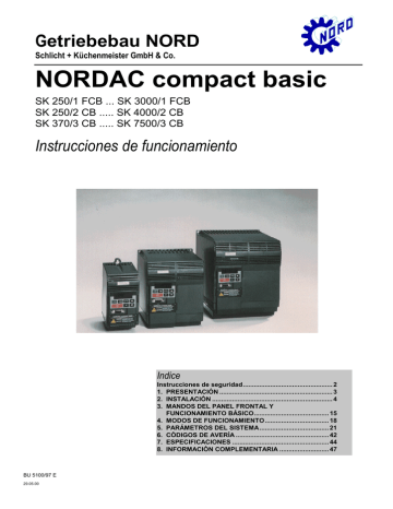 Getriebebau NORD NORDAC compact basic SK3000 Instrucciones de operación ...