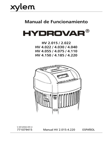 Xylem Hydrovar HV 4.220 Instrucciones de operación | Manualzz