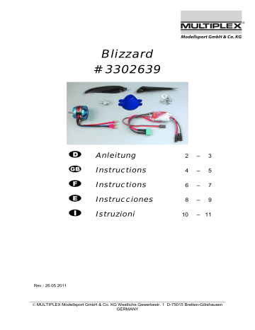 Multiplex Antriebssatz Blizzard Owner's Manual | Manualzz