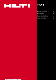 Hilti PD I - Operating instructions