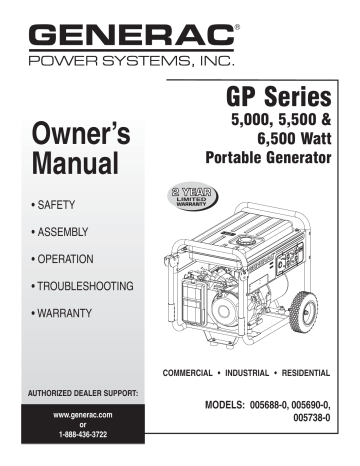 Generac Power Systems 005690-0 Owner's Manual | Manualzz