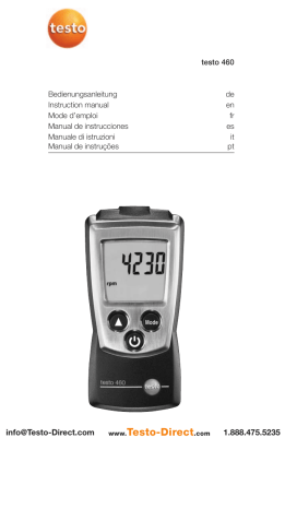 testo 460 Tachometer Instruction Manual | Manualzz