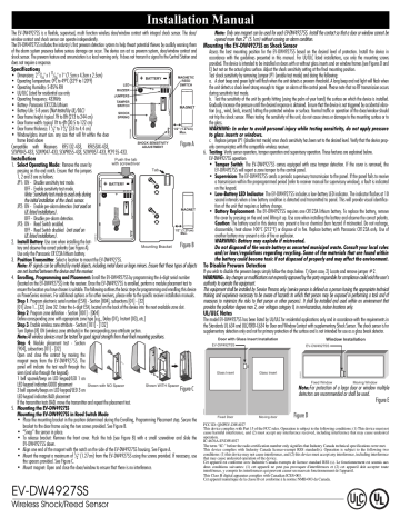 DSC EV-DW4927SS Installation manual | Manualzz