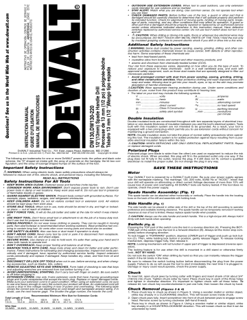 DeWalt DW130 Mixer Instruction manual | Manualzz