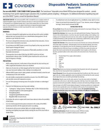Medtronic INVOS Disposable SomaSensor Manual | Manualzz