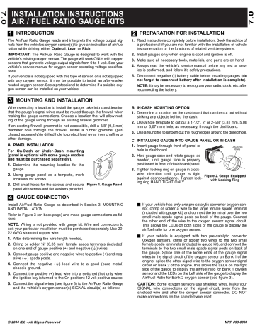 Air/fuel Ratio Gauge Installation Instructions | Manualzz
