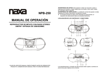 Naxa NPB-250 Instrucciones de operación | Manualzz