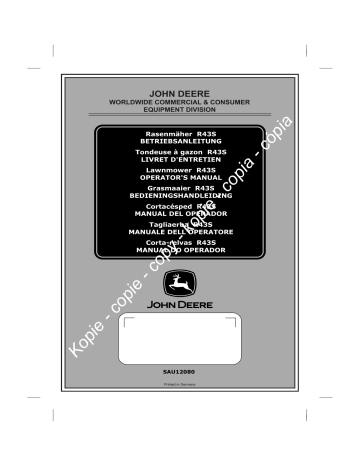 JOHN DEERE R43S Lawn Mower Operator's Manual | Manualzz