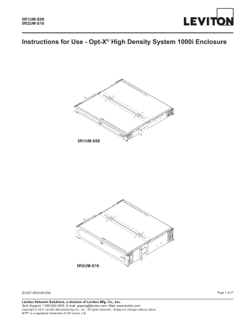 Leviton 5R1UM-S08 1000i HDX Enclosure Instruction Sheet | Manualzz